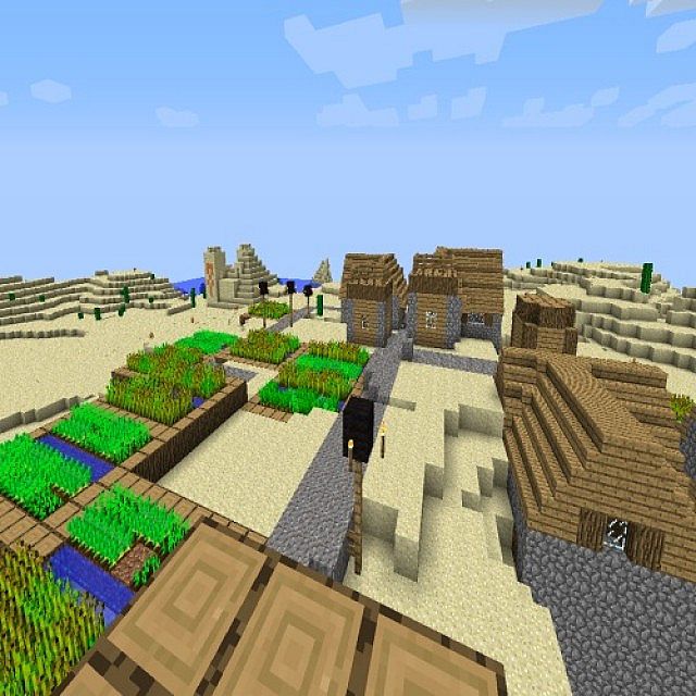 Wooden Village on a Desert Biome (SEED) Minecraft Map