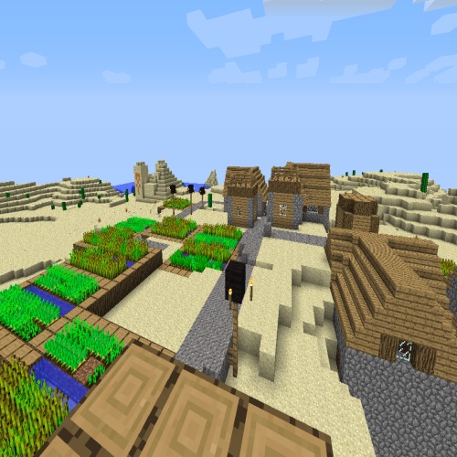 Wooden Village on a Desert Biome (SEED) Minecraft Map
