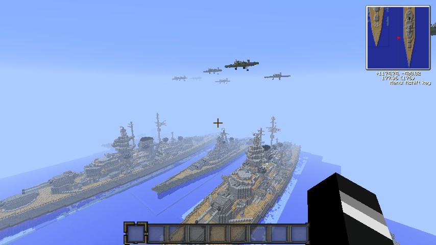 Battleship Fleet with planes Minecraft Map