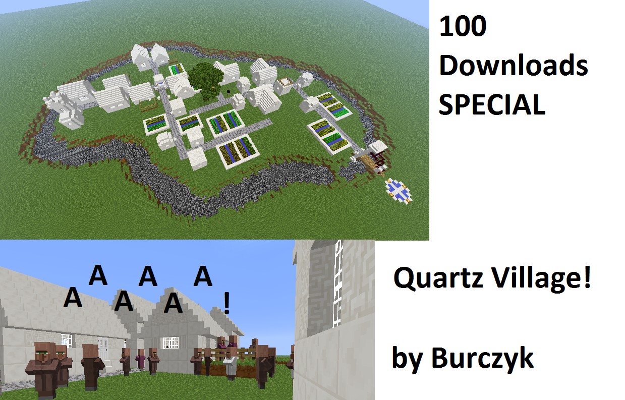 (100 Downloads spacial) Quartz Village Minecraft Project