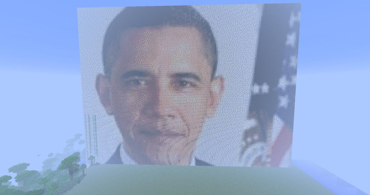 Obama huge Pixel Art Minecraft Map