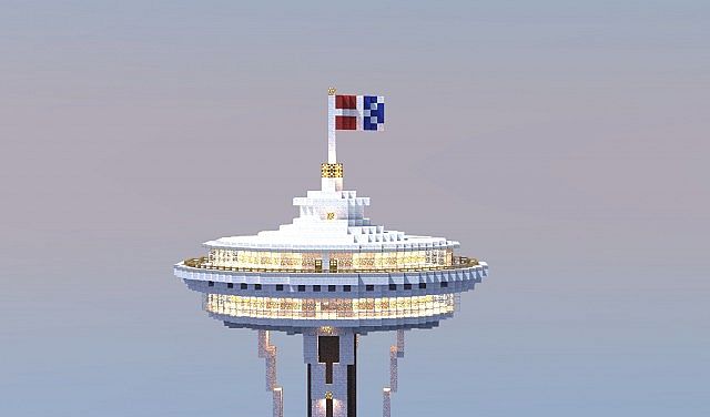 1:1 Space Needle (4 legged) Minecraft Map