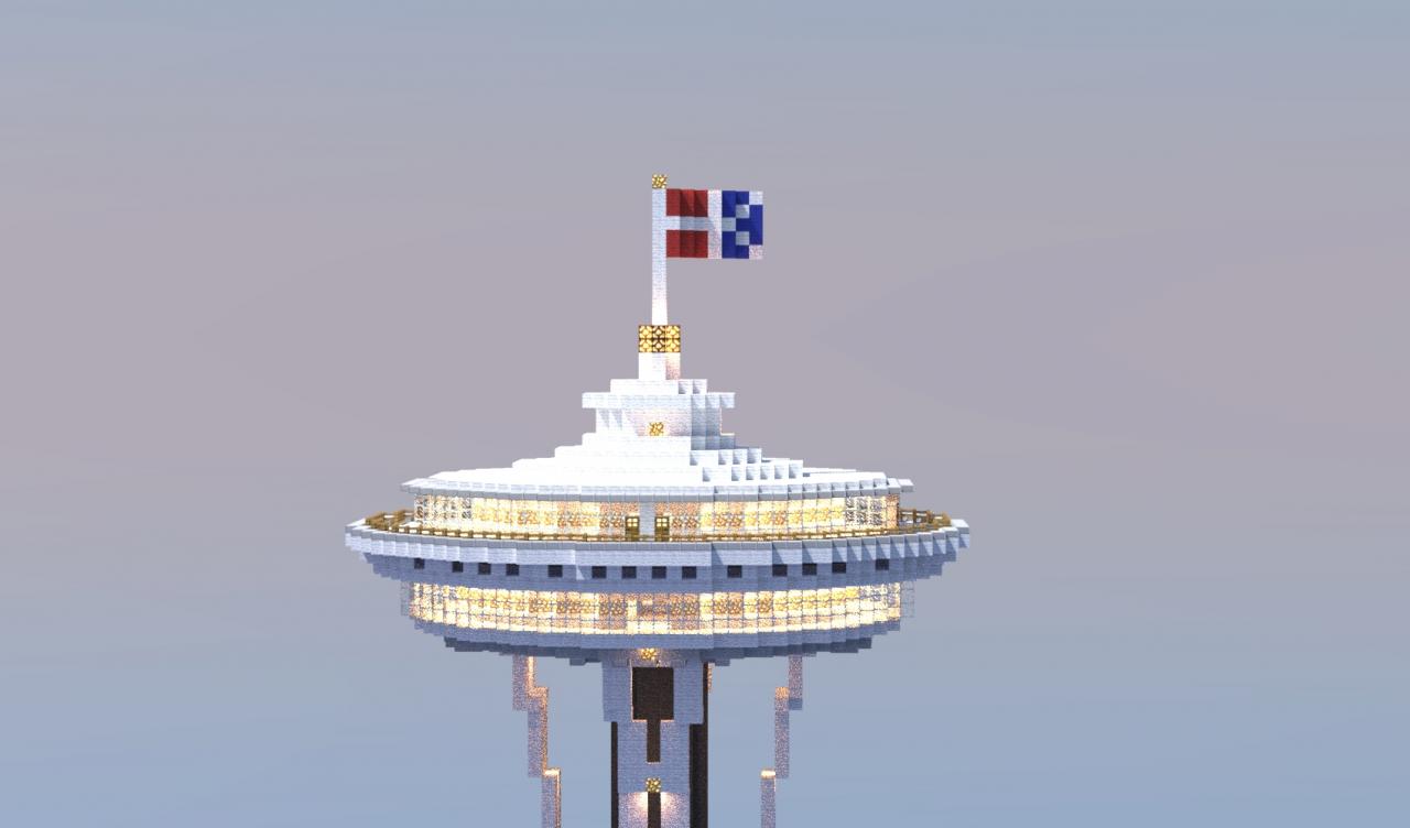 1:1 Space Needle (4 legged) Minecraft Map