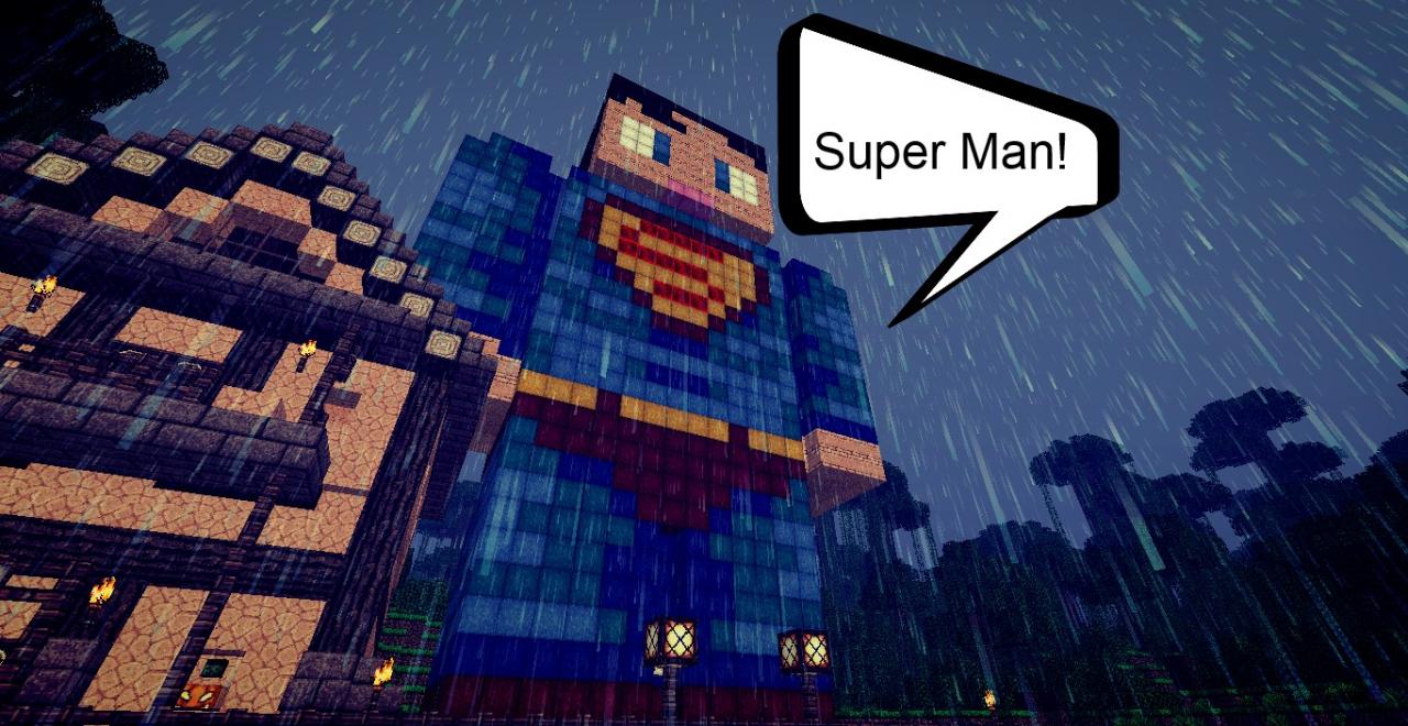 Super Man 3D Art (1,000 views) Minecraft Map