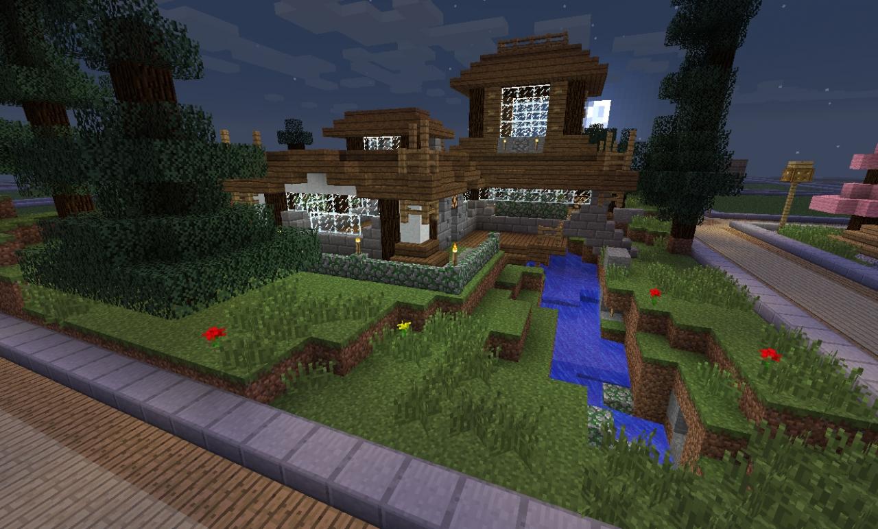 Mountain Cabin on a river Minecraft Map