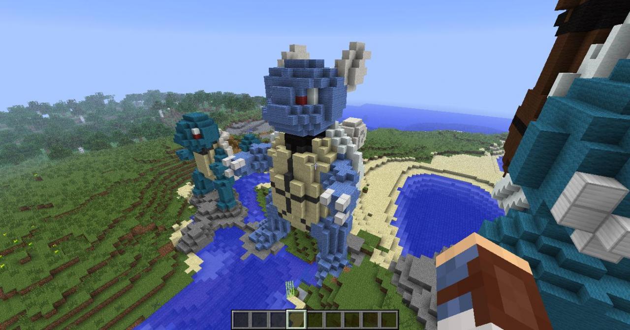 Giant Squirtle, Wartotrle and Blastoise Minecraft Map