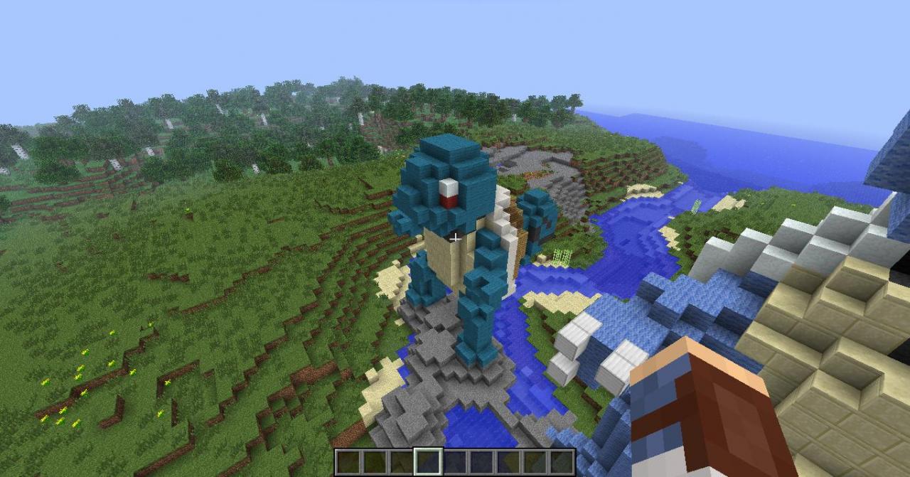 Giant Squirtle, Wartotrle and Blastoise Minecraft Map