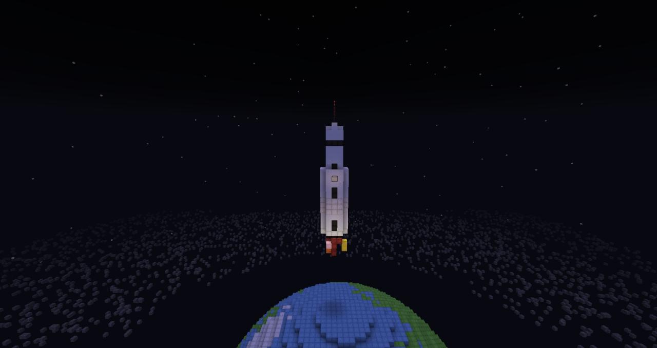 Apollo 11 SpaceShip & space station To The Stars Minecraft Map