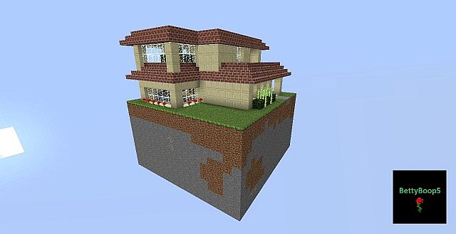 House (Medium sandstone, brick roof) Minecraft Map