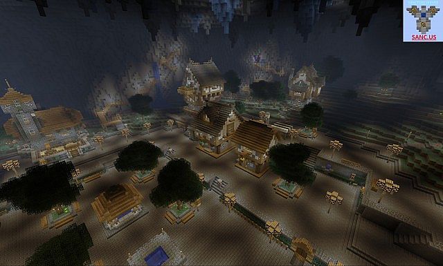 Underground Cave Town Minecraft Map