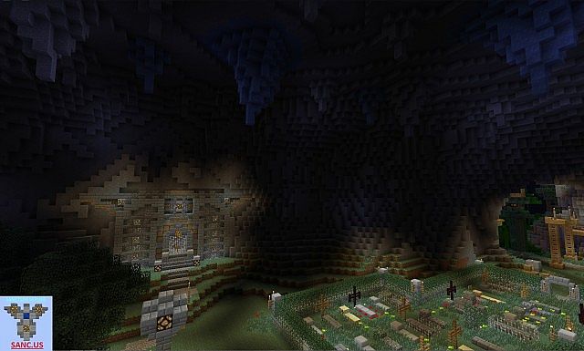 Underground Cave Town Minecraft Map