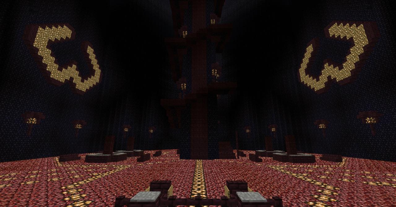Nether village with huge tower Minecraft Map