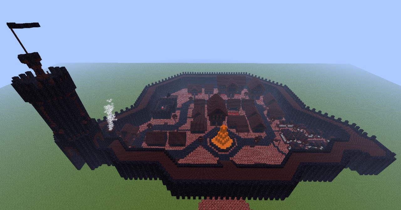 Nether village with huge tower Minecraft Map