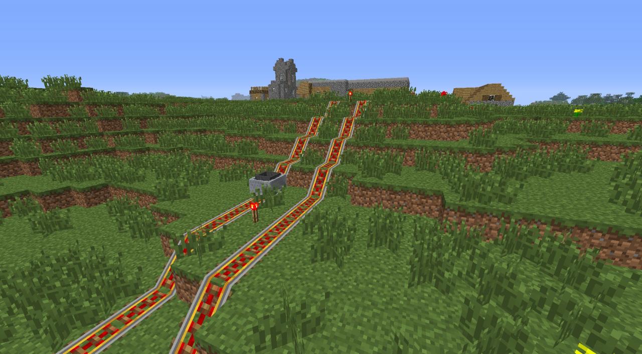 Minecart Item Transport Contraption Minecraft Map