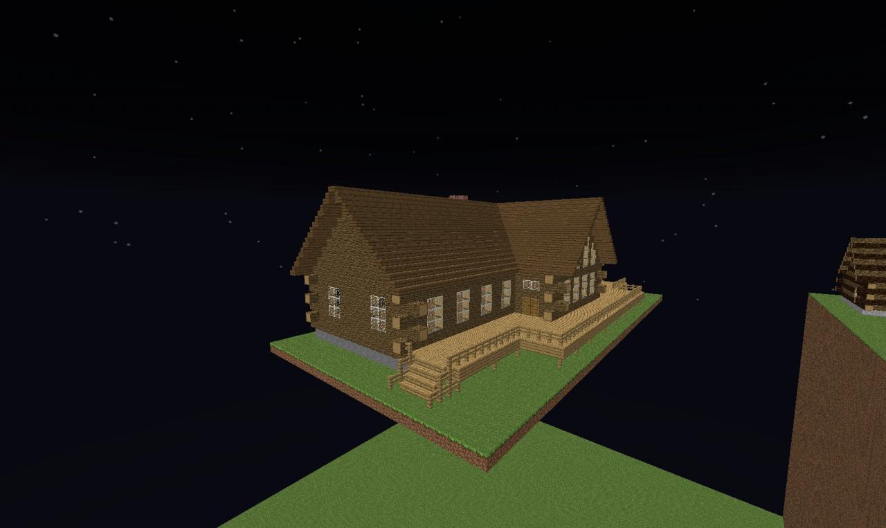 Herobrines Large log House Minecraft Map