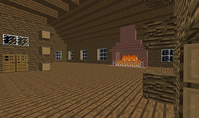Herobrines Large log House Minecraft Map