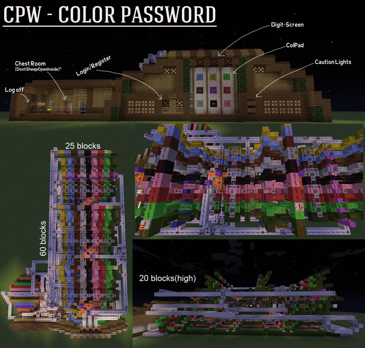Colorpass - 3 Digits Password System with Explanation Minecraft Map