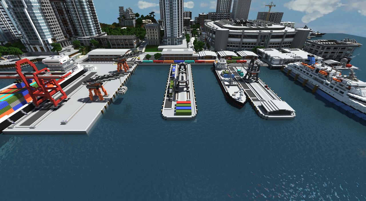 WestBay Harbor in BayView city Minecraft Map