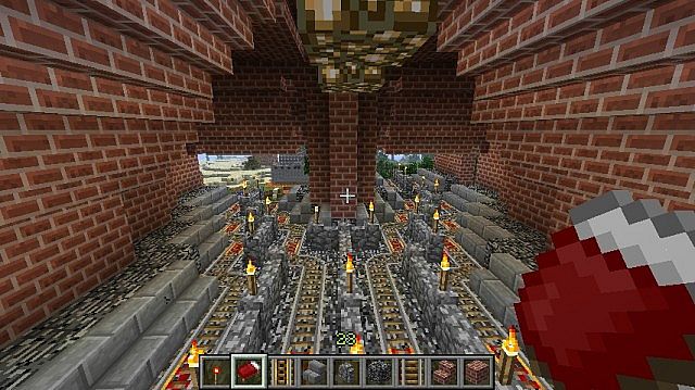 SUBWAY 4track to 2track split merge [brick-rail] [vanilla] Minecraft Map