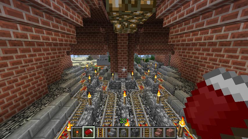 SUBWAY 4track to 2track split merge [brick-rail] [vanilla] Minecraft Map
