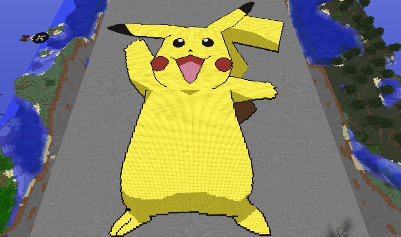 Pikachu Pixel Art Minecraft Map