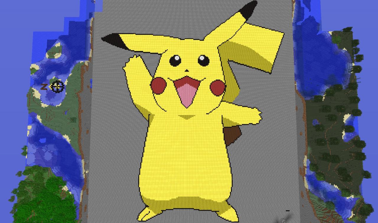 Pikachu Pixel Art Minecraft Map