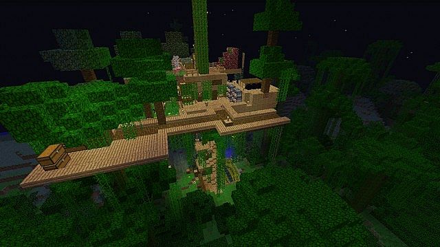 Awesome Cool Jungle Treehouse Minecraft Map