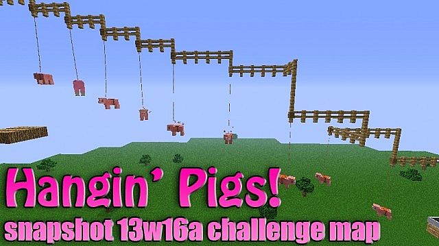 Hangin' Pigs!-Snapshot 13w16a Challenge Map! Minecraft Map