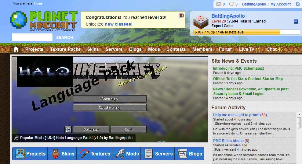 {INACTIVE} Halo Language Pack v1.1 Minecraft Mod