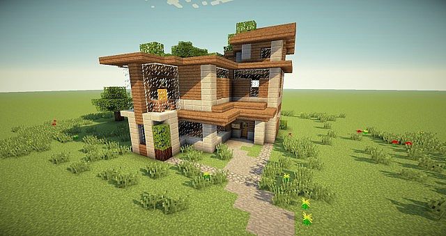 60s modernist style house Minecraft Map