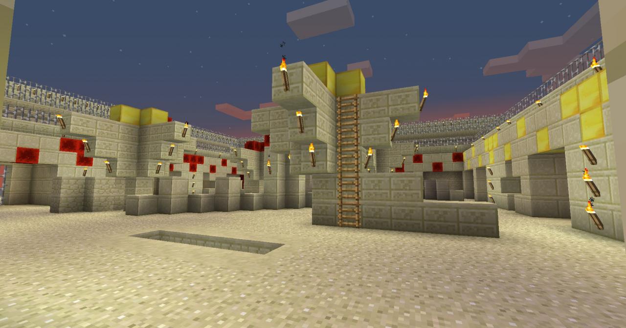 Small Sand Arena for PVP - and HUGE MINE! Minecraft Map