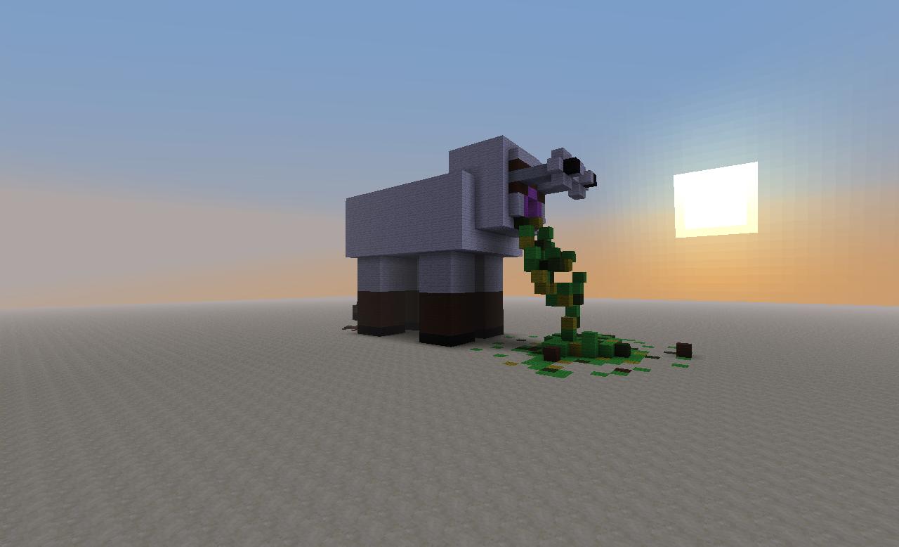 It is aPuking sheep with self destruct button Minecraft Map