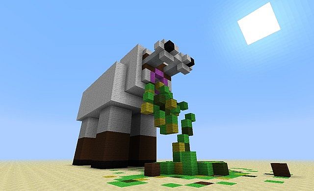 It is aPuking sheep with self destruct button Minecraft Map