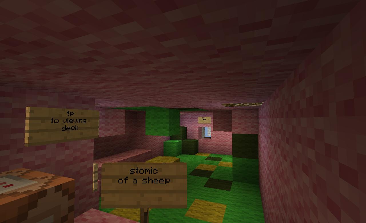 It is aPuking sheep with self destruct button Minecraft Map