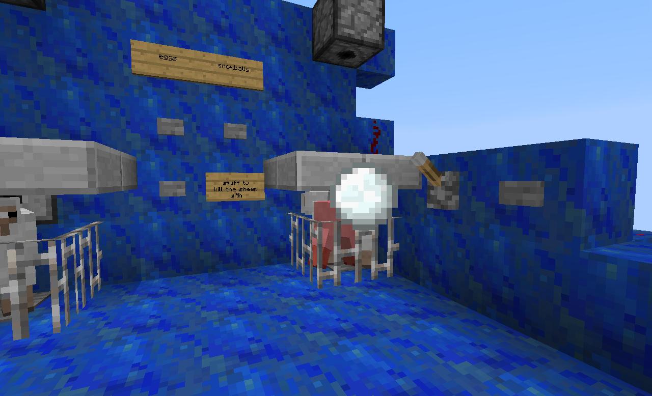 It is aPuking sheep with self destruct button Minecraft Map