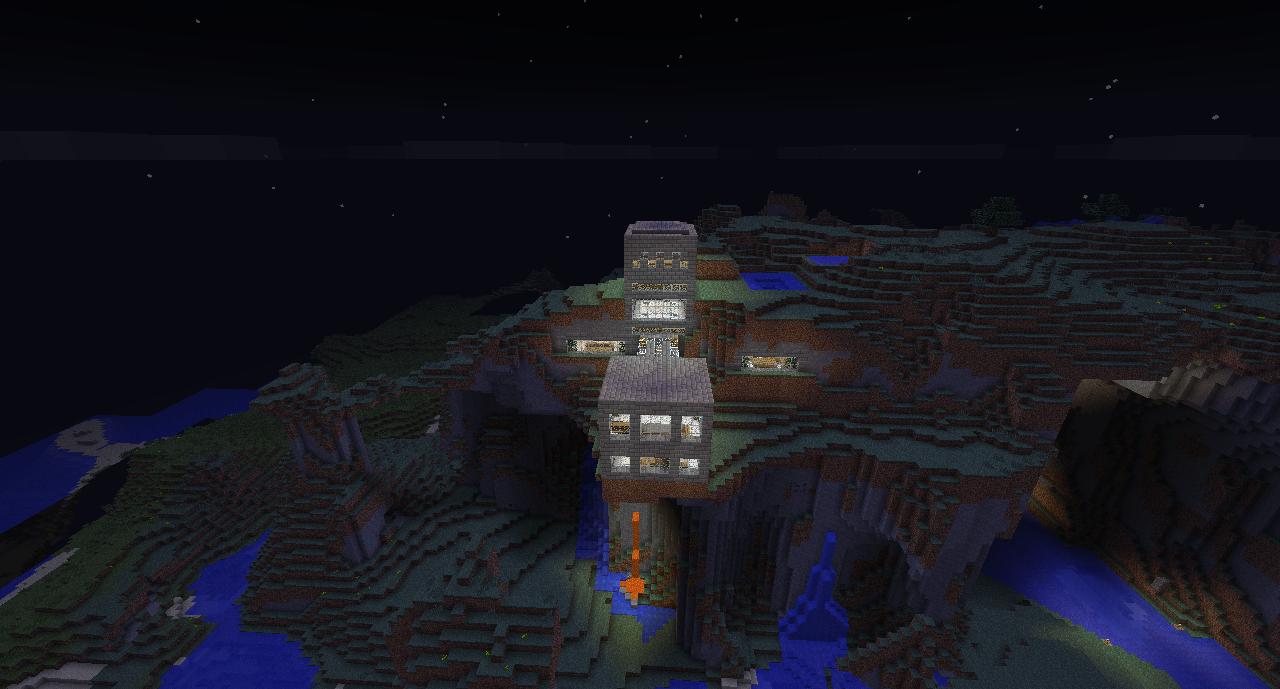 Mountain Base with villa and hotel Minecraft Map