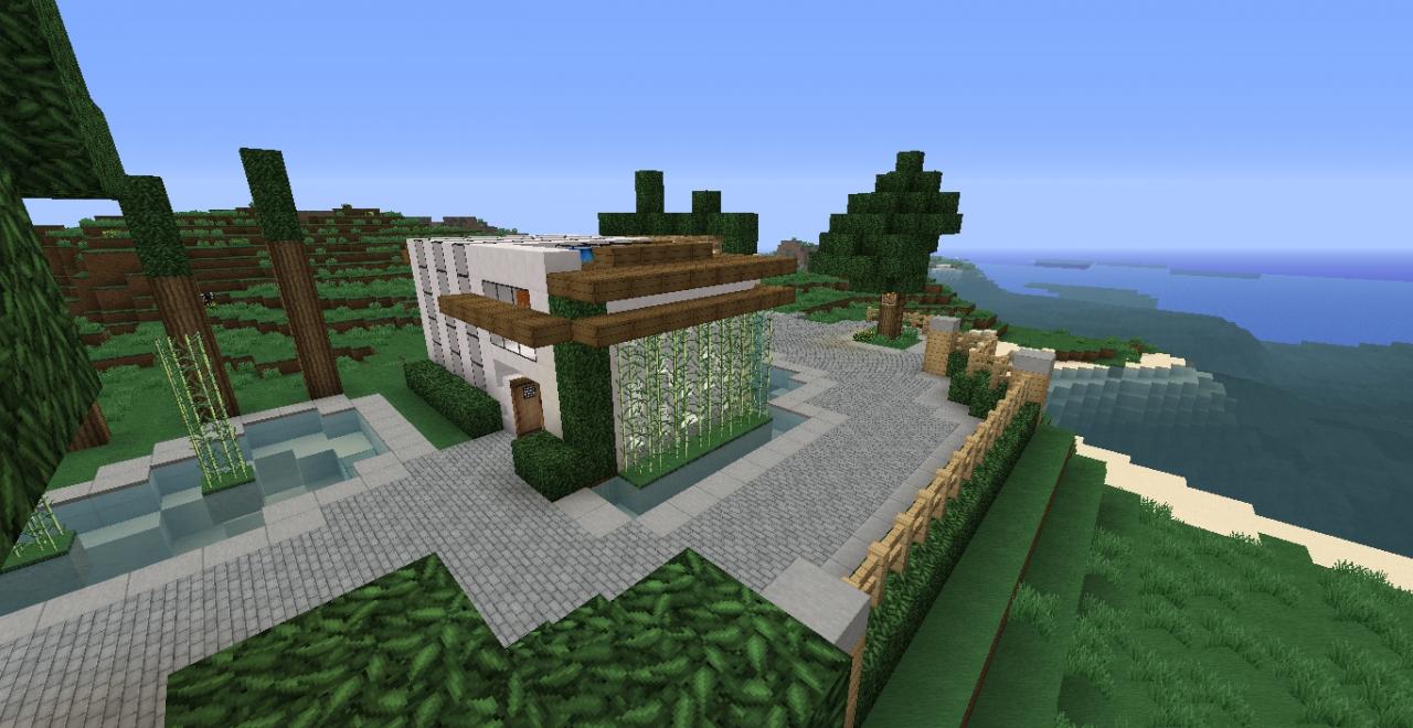 Modern Asian-Style Beach House Minecraft Map