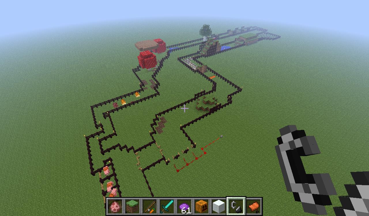 Flatland Pig Racing Track. Minecraft Map