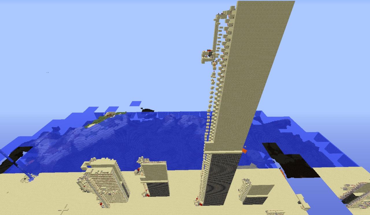 Minecraft - Infinite Vertical Piston Extender Wall Minecraft Map