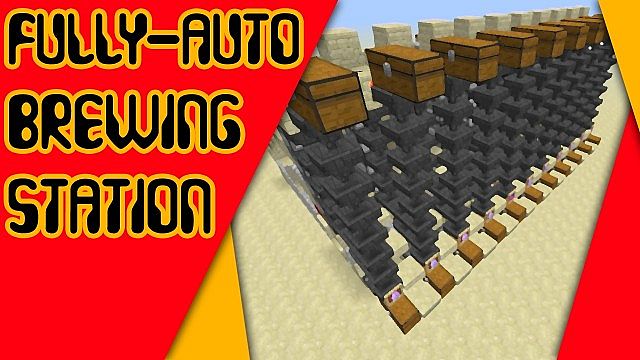 1-Wide Fully Auto Brewing Station! Minecraft Project