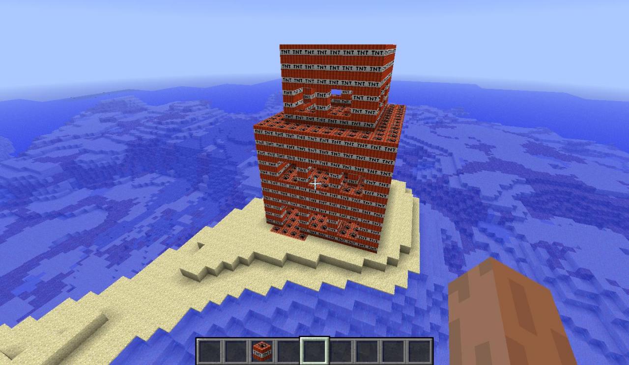 building made entirely of TNT Minecraft Map
