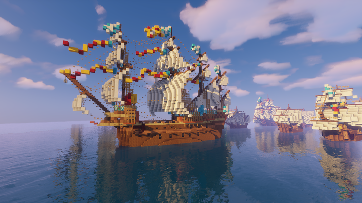Medieval fleet of James IV Minecraft Map
