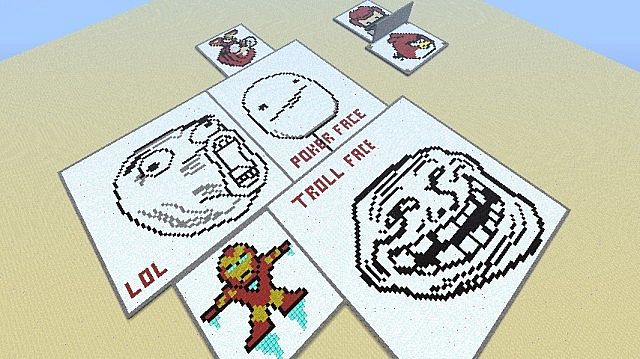 Pixel art memes and other Minecraft Map