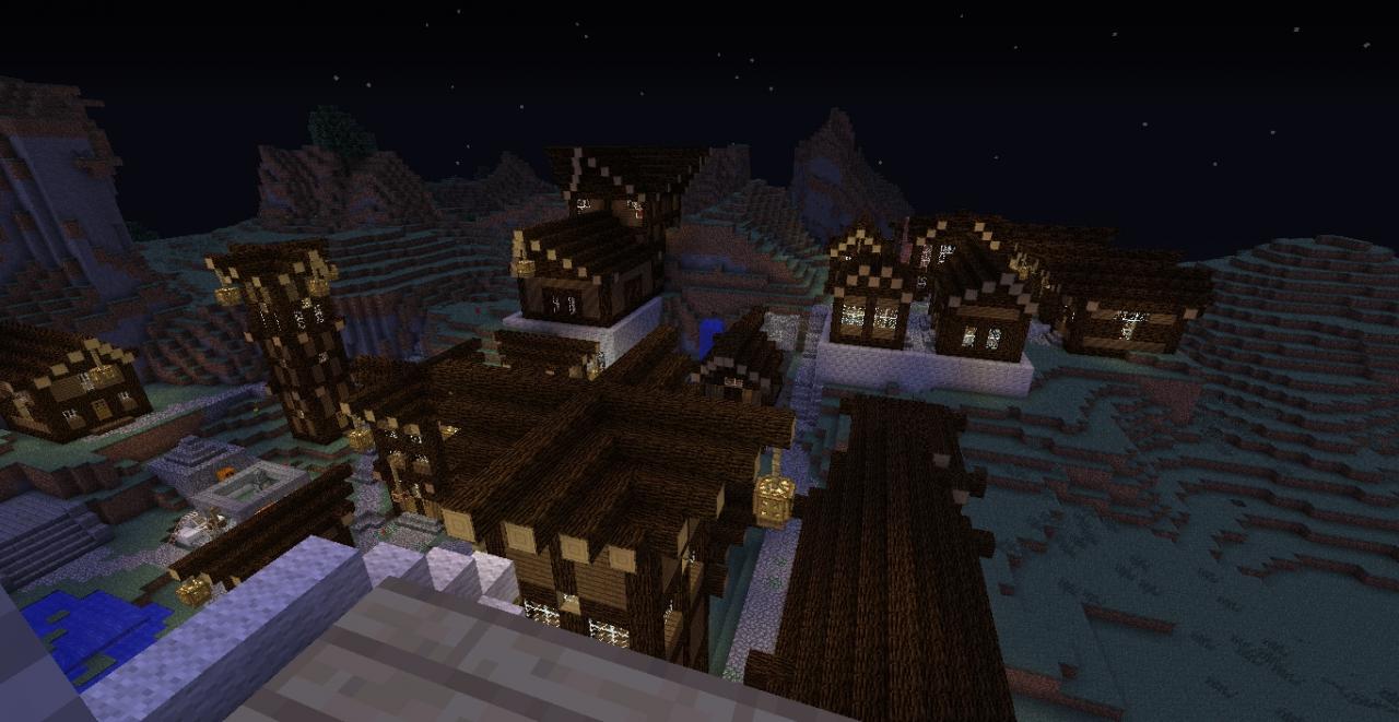 Dwarf stronghold w/ village Minecraft Map