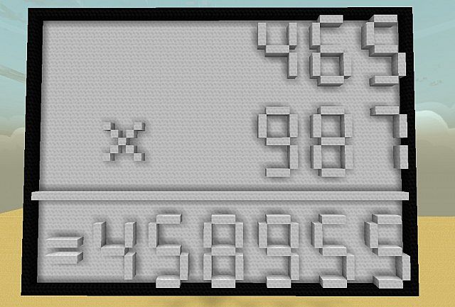 Advanced Calculator (pop reel!) [+,-,x,0-999] -by Drakonslof Minecraft Map