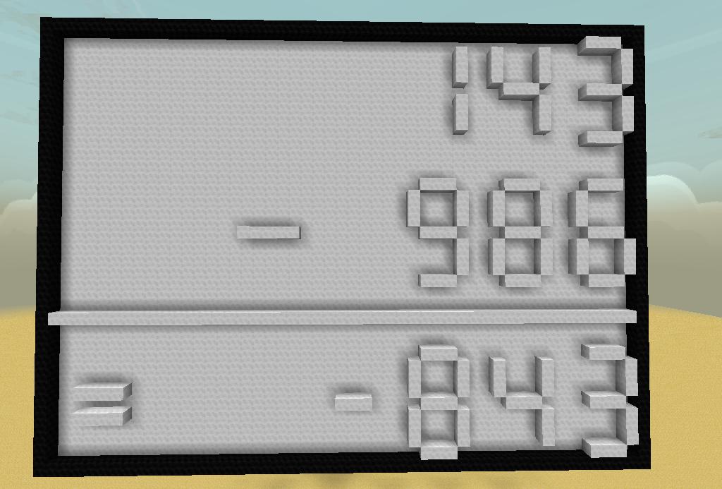 Advanced Calculator (pop reel!) [+,-,x,0-999] -by Drakonslof Minecraft Map