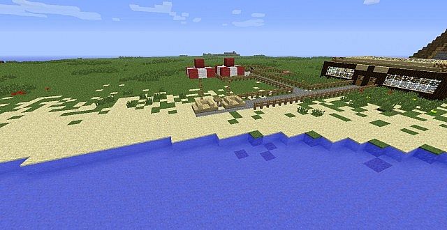 Volcano, Large Lake, House Minecraft Map