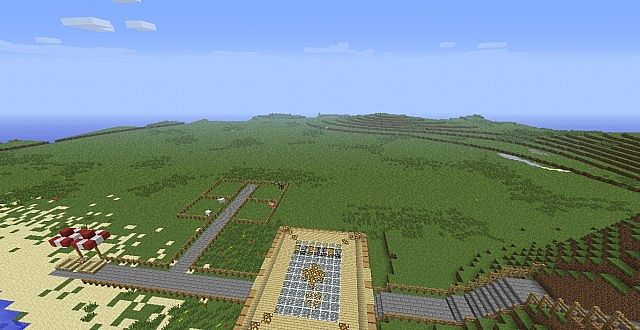 Volcano, Large Lake, House Minecraft Map