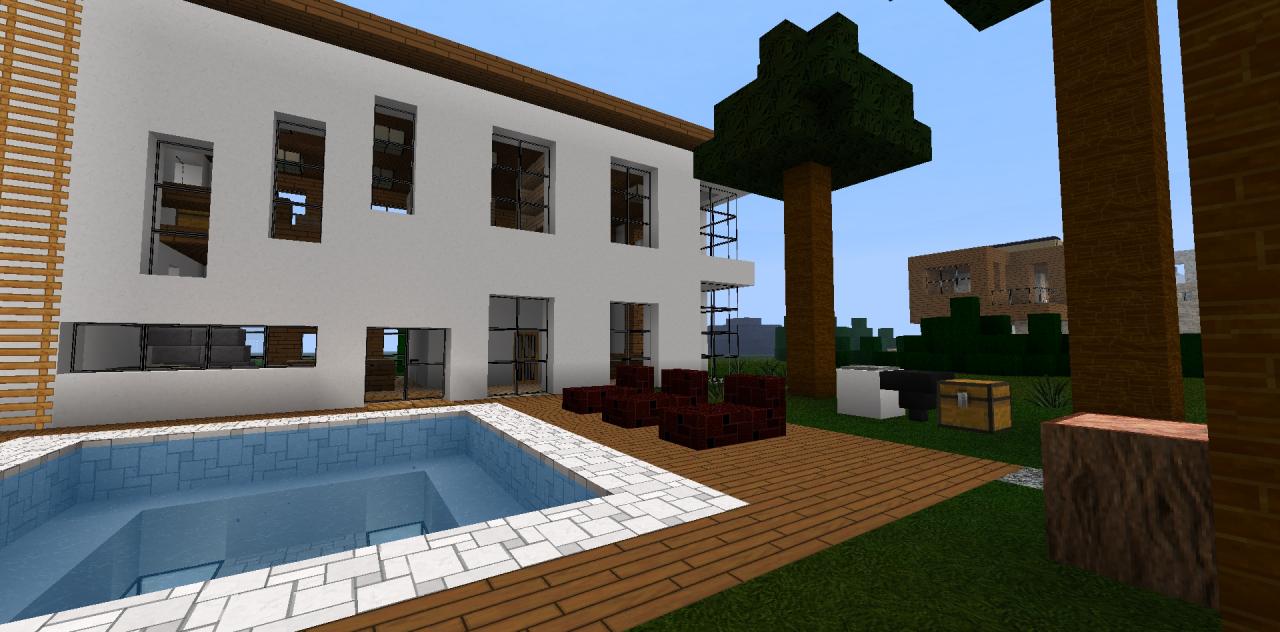 delta-homes® "Delta Eco" Quartz-and wooden house automatic Minecraft Map