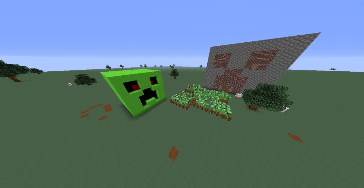 Many ways to build a creeper! Minecraft Map